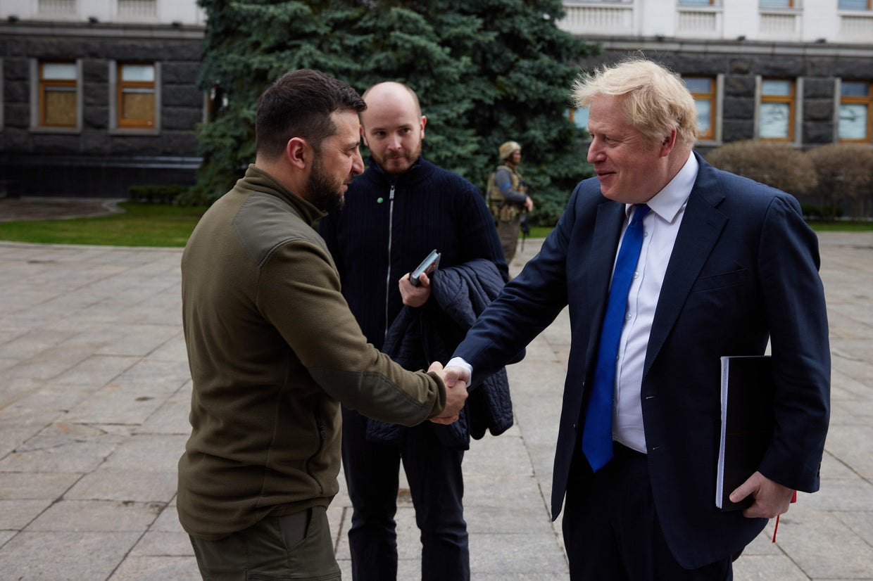 U.K. Prime Minister Boris Johnson travels to Ukraine's capital to meet ...
