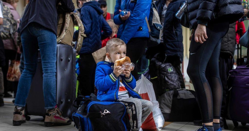 Almost two-thirds of Ukraine's 7.5 million children have been displaced ...