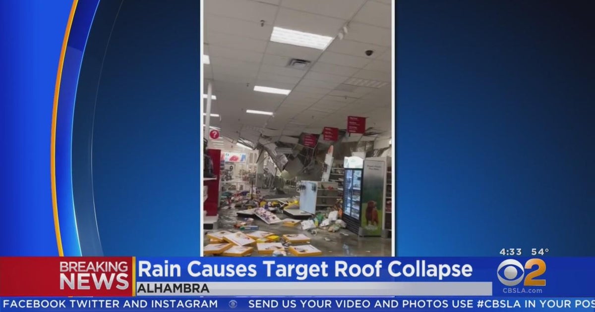 Rain collapses ceiling of Target store in Alhambra - CBS Los Angeles