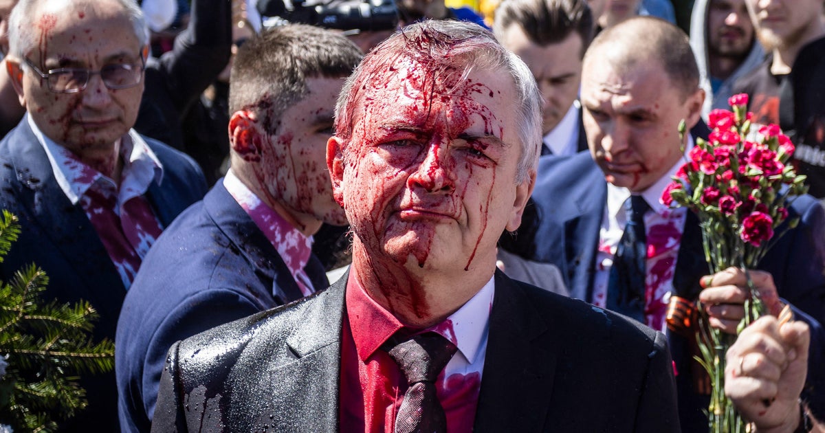 Russian Ambassador Sergei Andreev doused with red paint by protesters ...