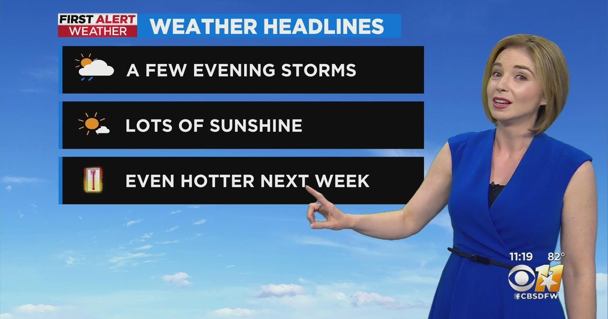 Weekend weather update: lots of sunshine, some evening storms - CBS Texas