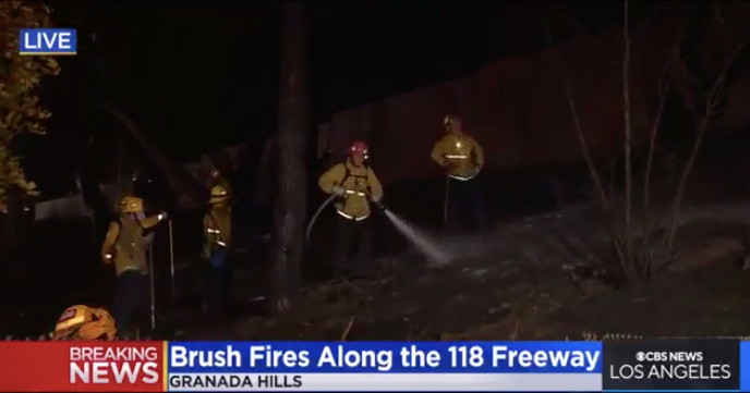 Pair of brush fires break out in Granada Hills, Porter Ranch - CBS Los ...