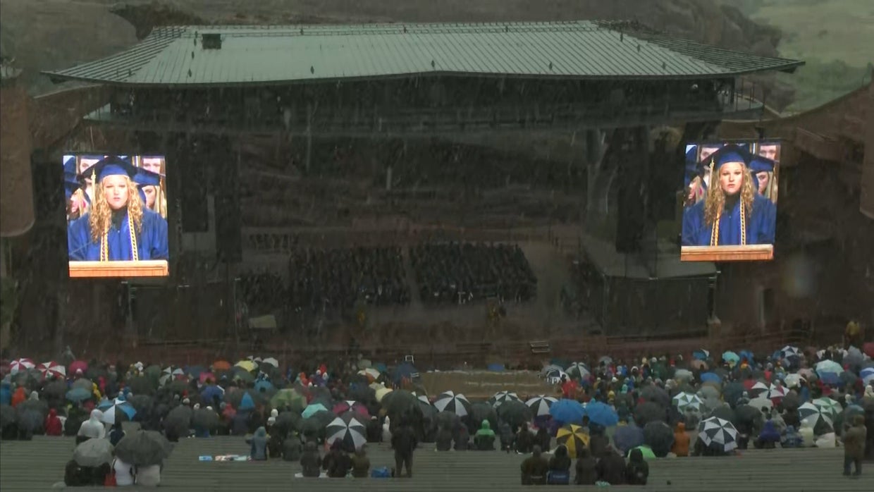 Snowy & Wet May 20 Graduation Ceremony At Red Rocks