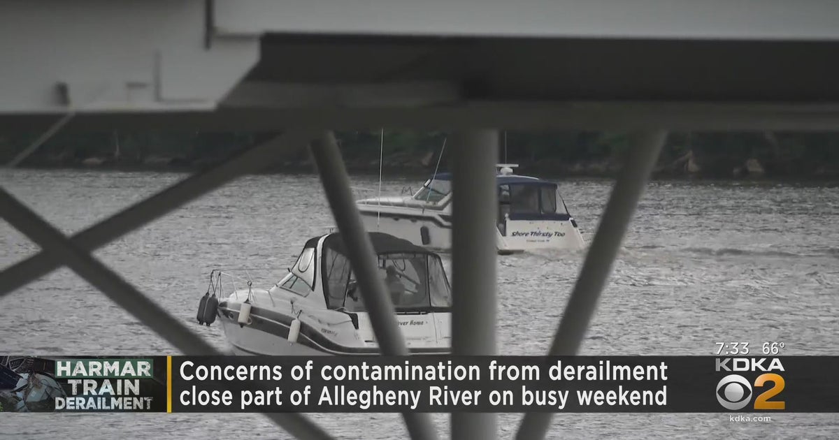 Portion of Allegheny River remains closed after train derailment - CBS ...