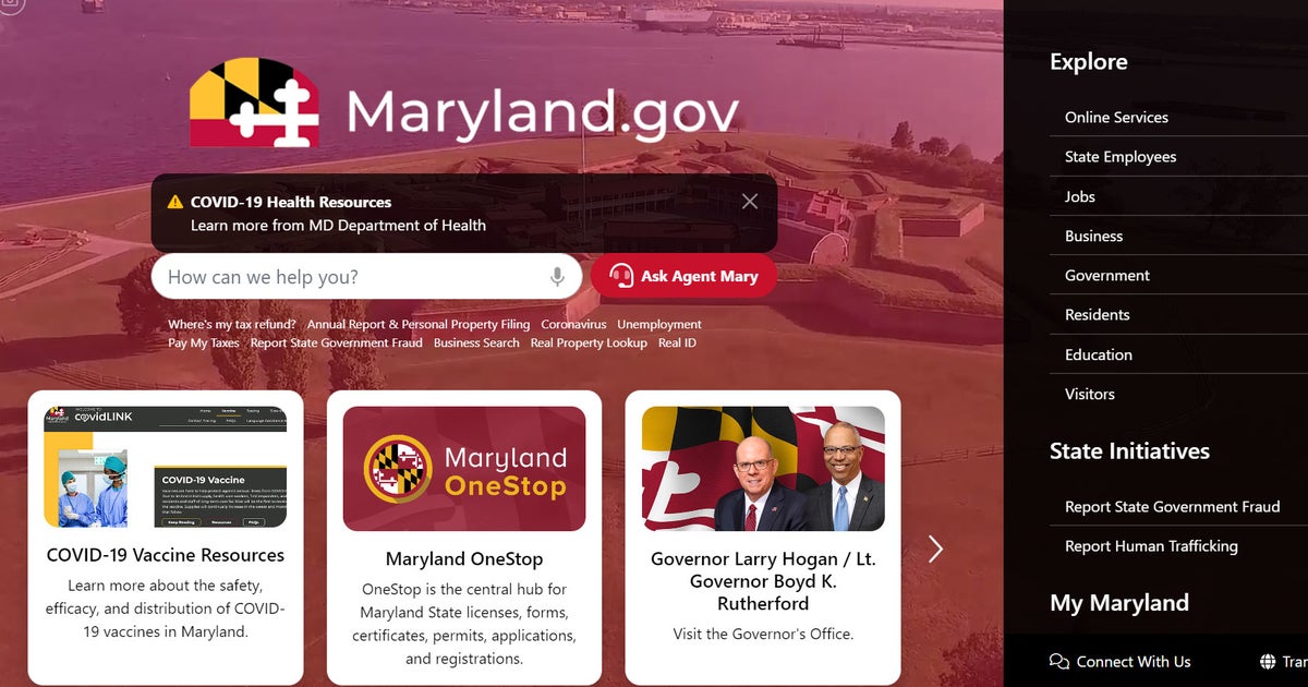 State Of Maryland Launches Redesigned Website - CBS Baltimore