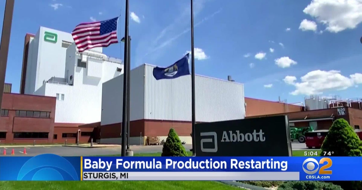 Baby formula shortage: factory linked to contamination reopens - CBS ...