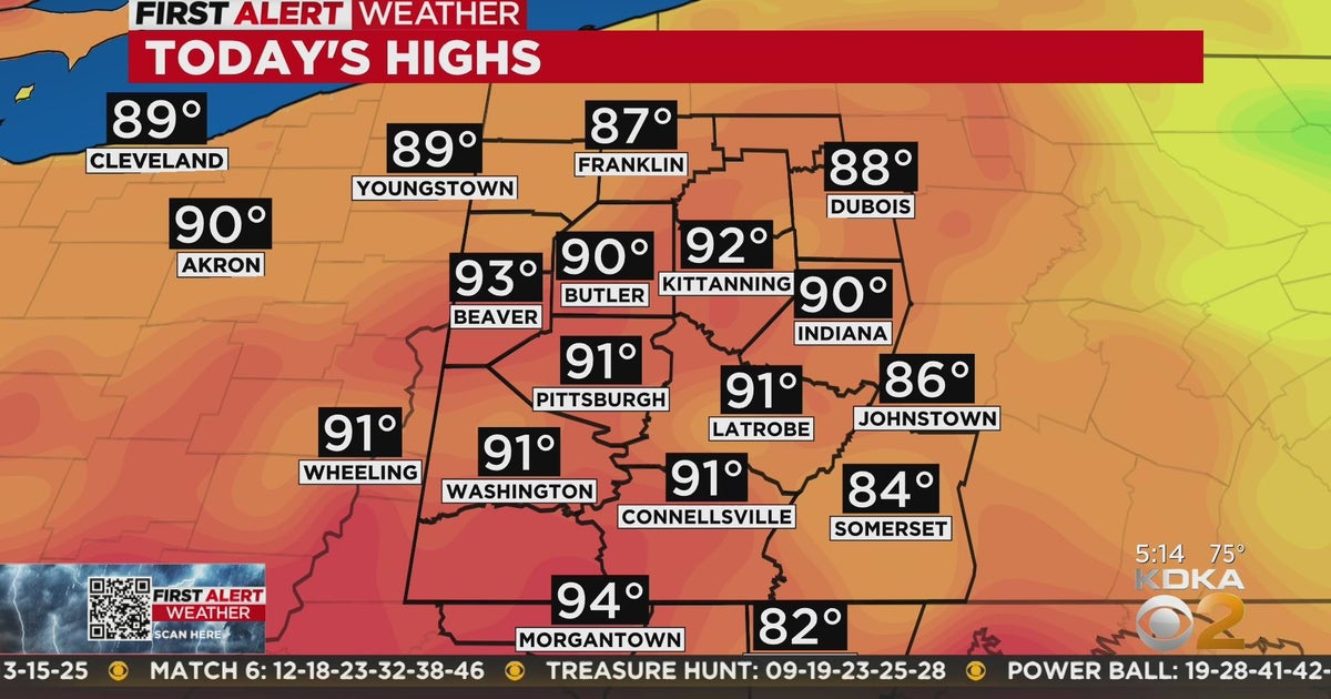 Hot temperatures and storms expected Thursday - CBS Pittsburgh