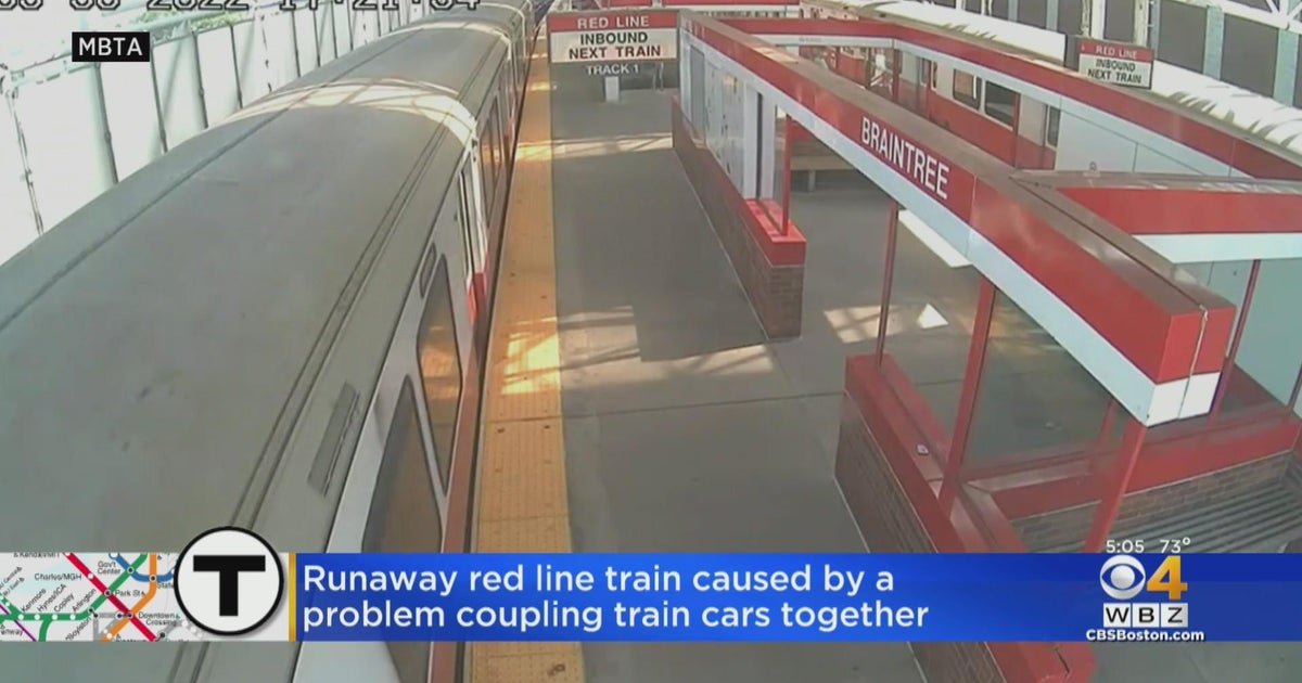Video shows runaway Red line train roll past Braintree MBTA station ...