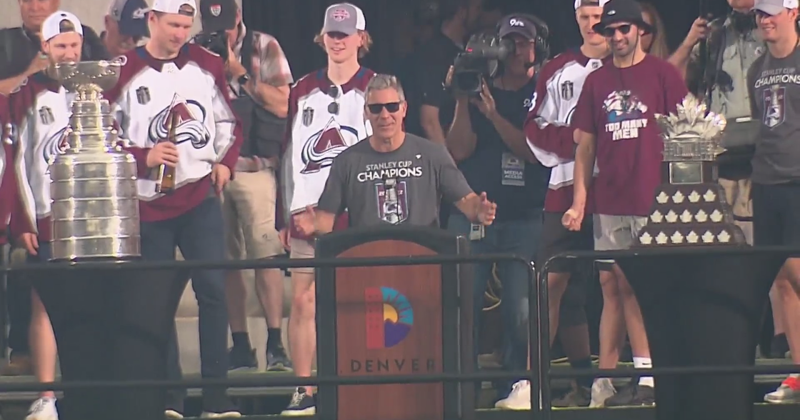 Coach Jared Bednar gets emotional in speech during Colorado Avalanche ...