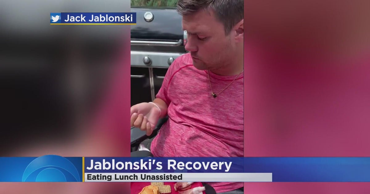 Jack Jablonski shares video of himself eating lunch on his own - CBS ...