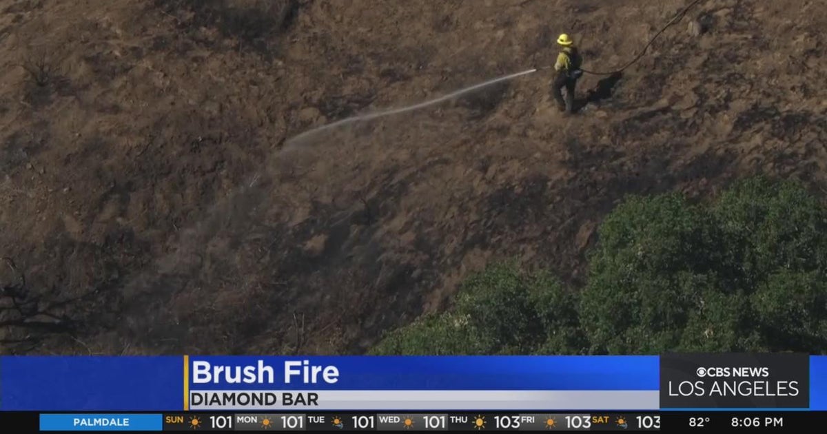 Brush fire in Diamond Bar threatens structures before being stopped by ...