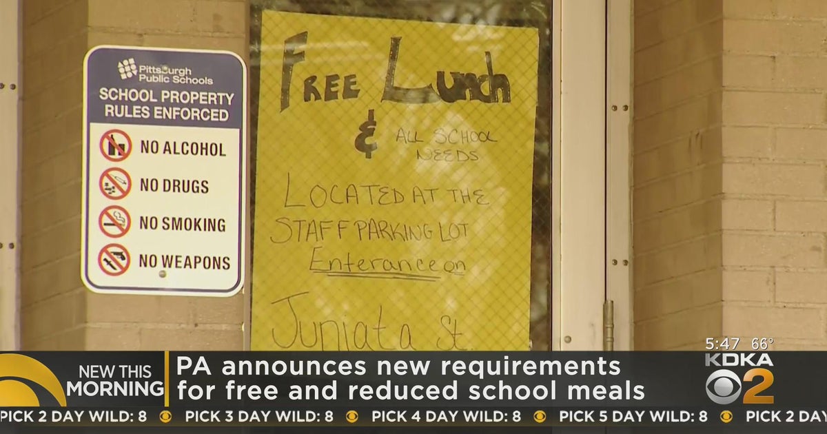 Pennsylvania announces free and reduced lunch requirements - CBS Pittsburgh