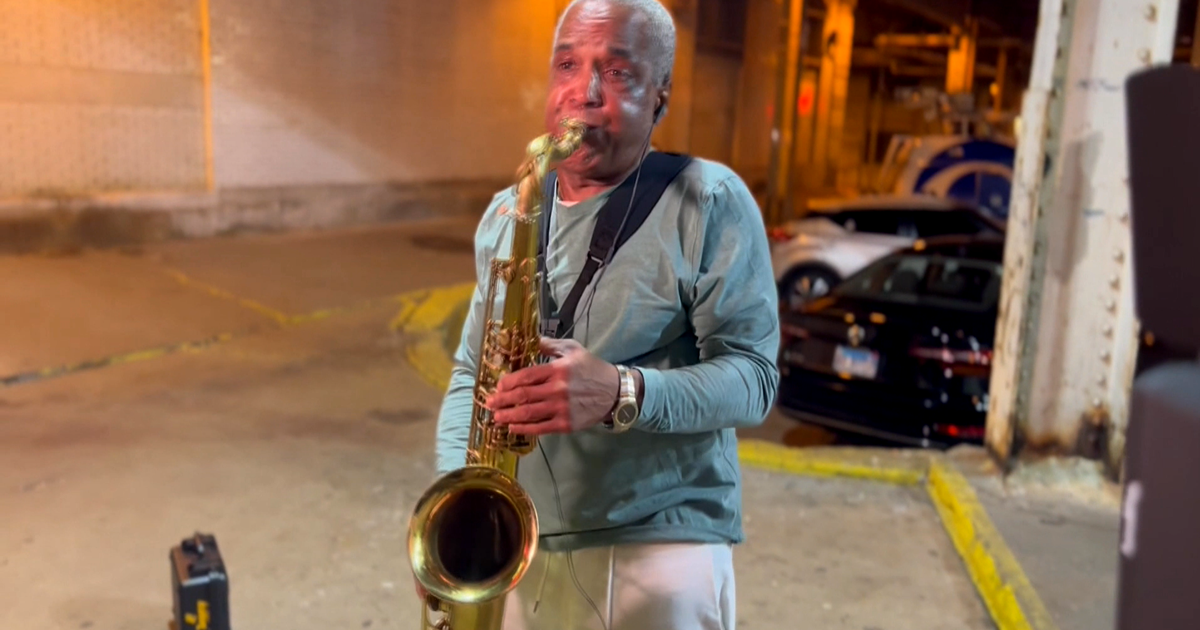 Meet Danny Jamison -- not a busker, but a saxophonist at practice in ...