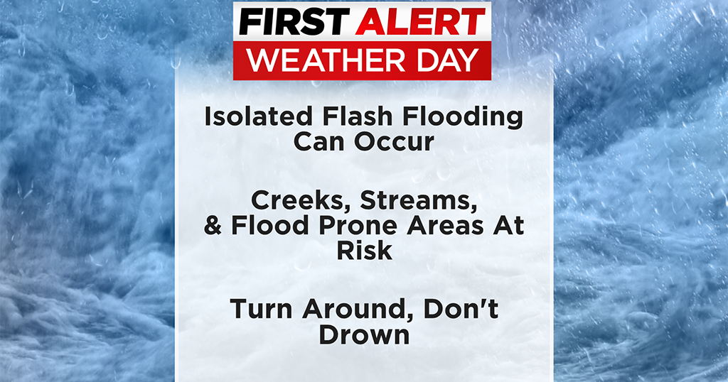 First Alert Weather: Flash flooding and damaging winds possible on ...