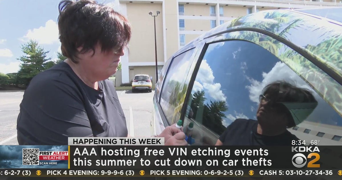 AAA hosting free etching events to deter car theft - CBS Pittsburgh