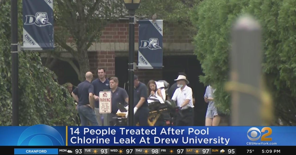 14 hospitalized after chlorine leak at Drew University - CBS New York