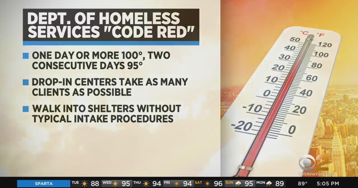 "Code Red" for homeless as heat wave approaches - CBS New York
