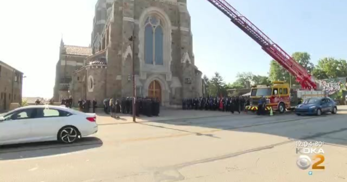 Family and friends say goodbye to a local firefighter - CBS Pittsburgh