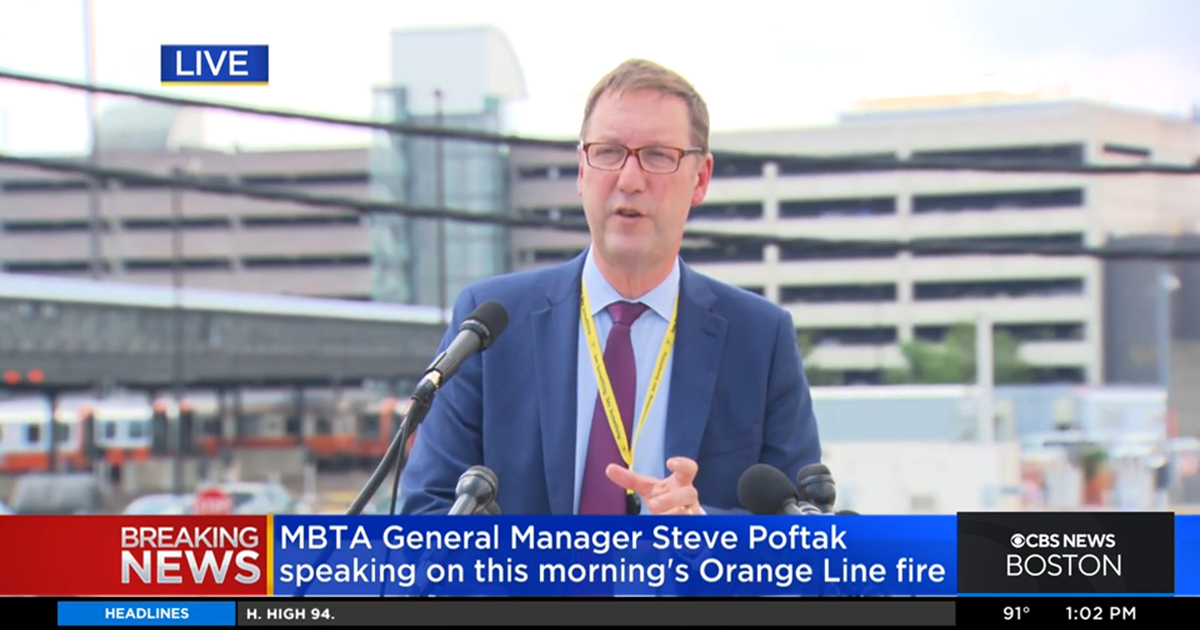 Watch: Full MBTA press conference on Orange Line fire - CBS Boston