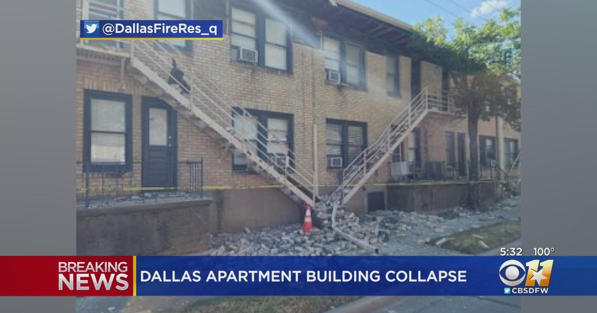 Dallas apartment building roof partially caves in - CBS Texas