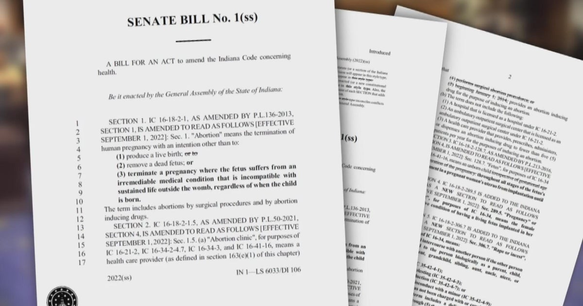Indiana lawmakers debate new bill aimed at restricting abortion - CBS ...