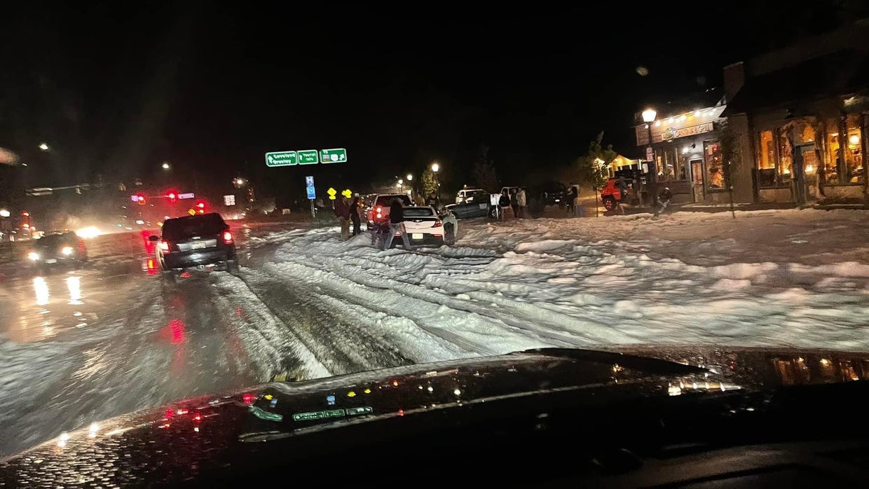 Hail piled up like snow in Estes Park during Wednesday night's storm ...