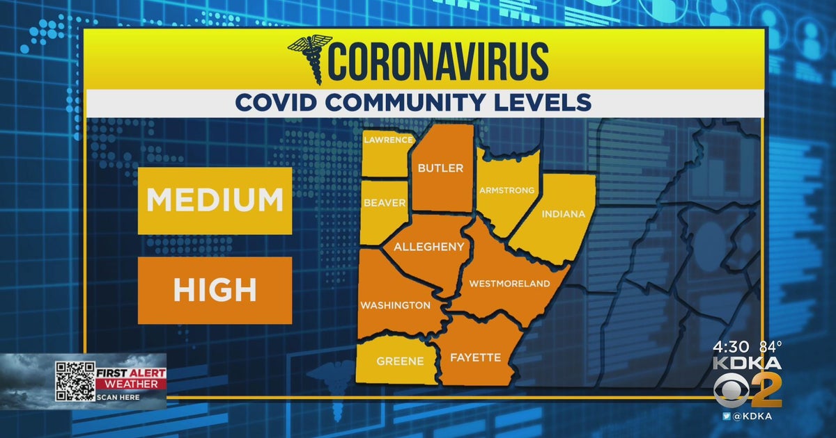 Allegheny County's COVID-19 community level rises to high - CBS Pittsburgh Allegheny County's COVID-19 community level rises to high - CBS Pittsburgh