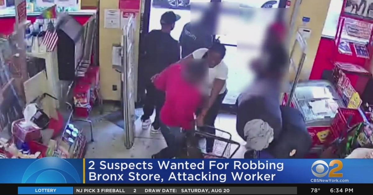 2 suspects wanted for robbing Bronx store, attacking worker - CBS New York
