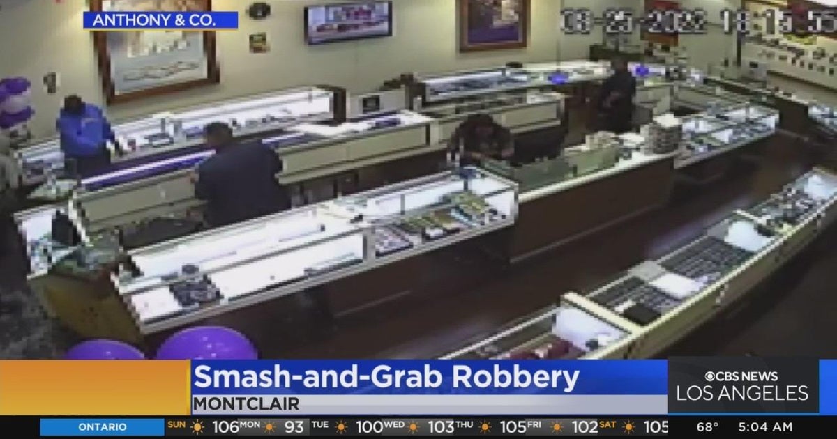 Video released of frightening smash-and-grab robbery in Montclair - CBS ...