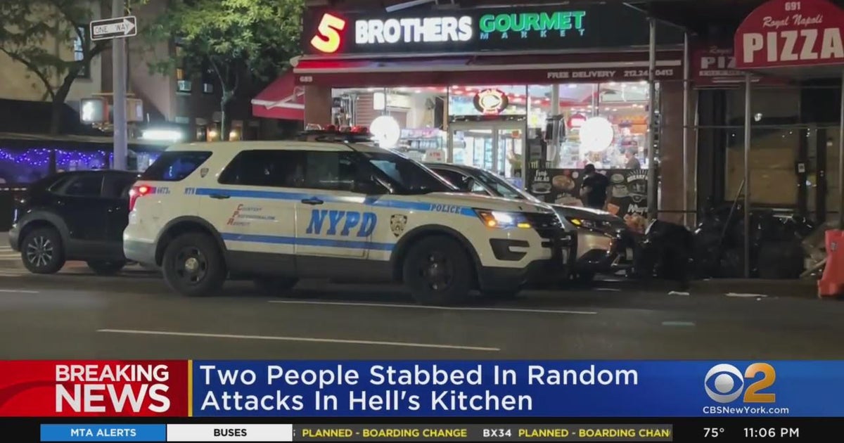 2 people stabbed in random attacks in Hell's Kitchen - CBS New York