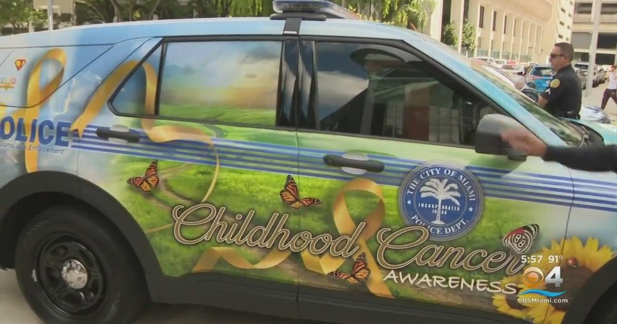 Live Like Bella: Miami police car painted for Childhood Cancer ...