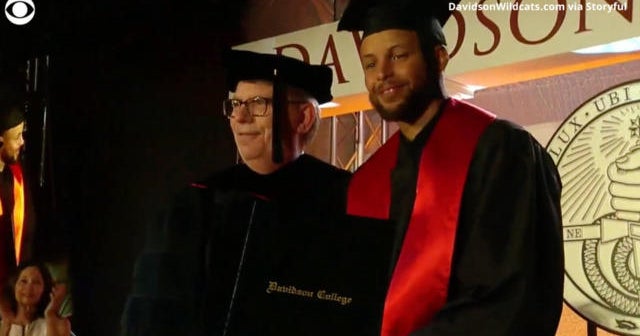 Steph Curry graduates at former college - CBS News