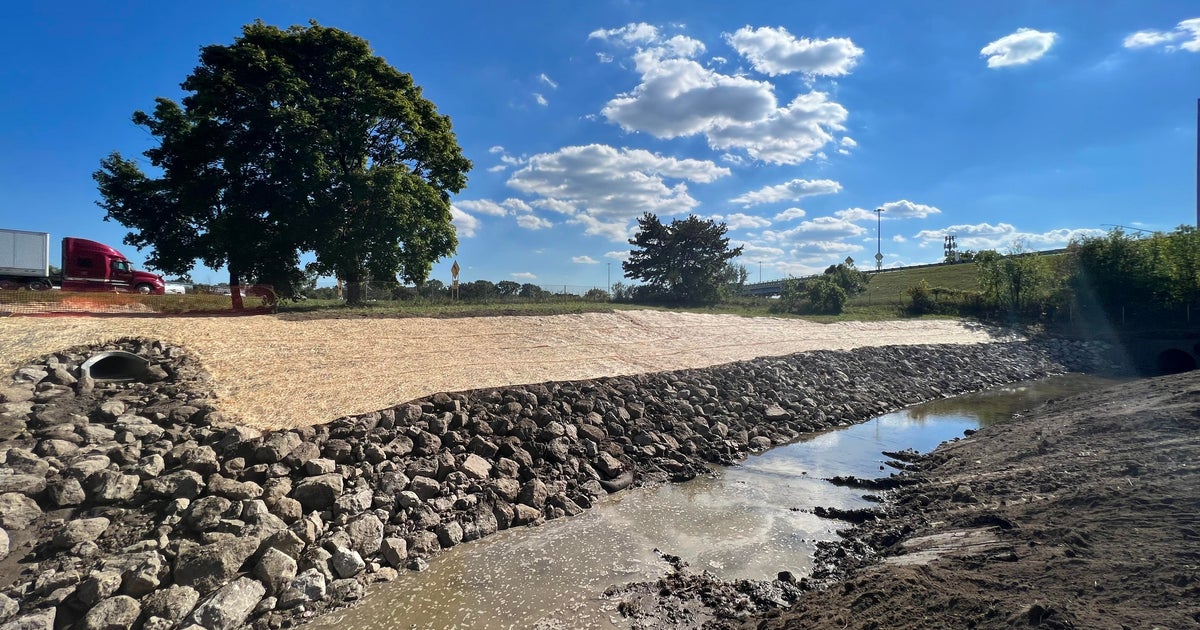 Work completed on "severely" eroded drain bank along I-94 in Macomb ...