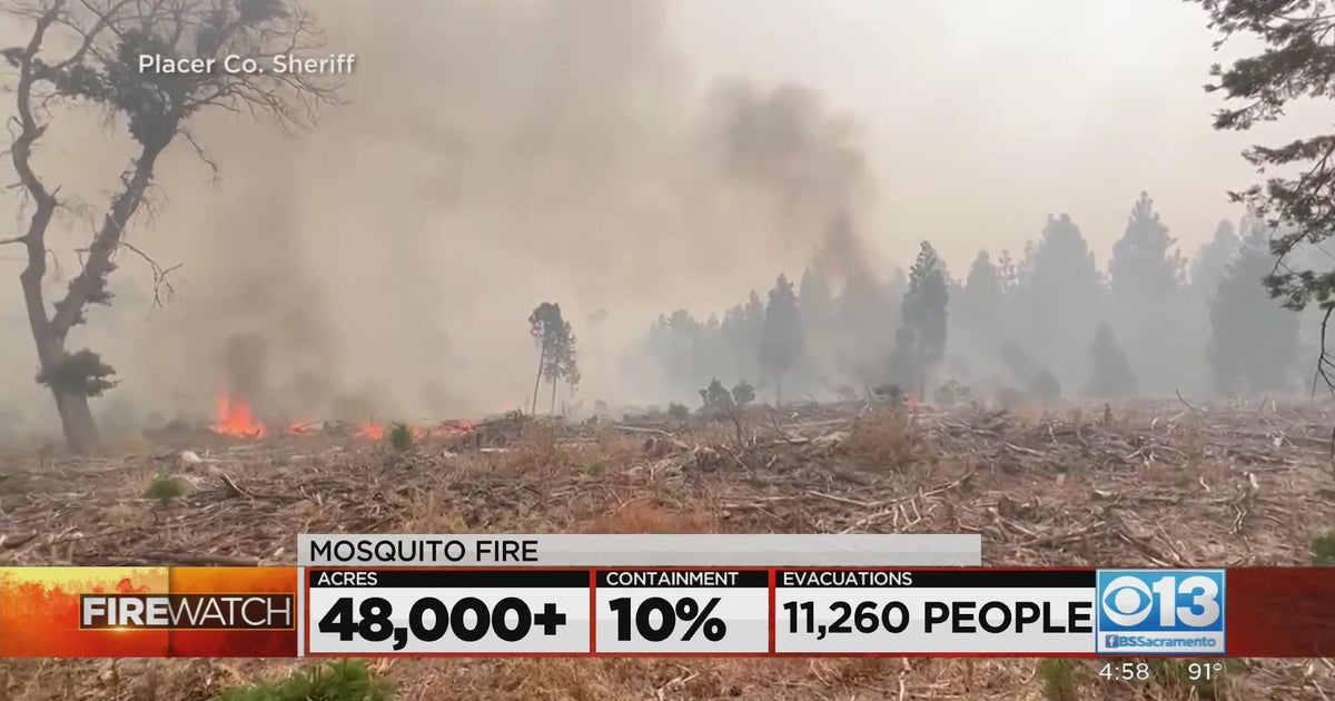 Mosquito Fire grows to 48,000 acres and is 10% contained - CBS Sacramento