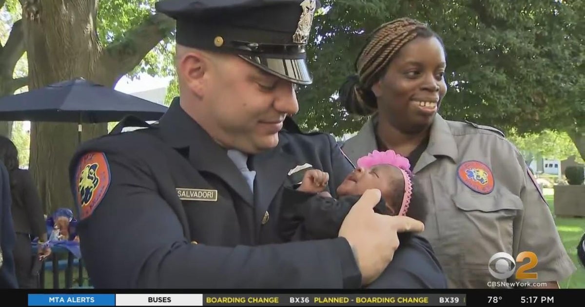 LI parents reunite with first responders who helped deliver baby - CBS ...