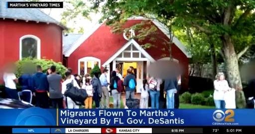 Migrants flown to Martha's Vineyard by Florida governor - CBS New York