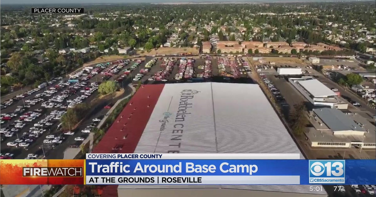 Traffic heavy around Cal Fire base camp in Roseville - CBS Sacramento