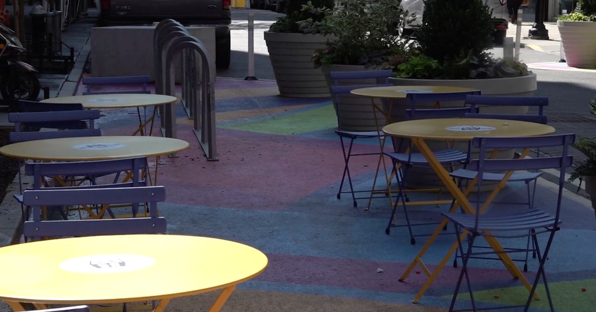 Downtown Brooklyn sees more pedestrian seating installations - CBS New York