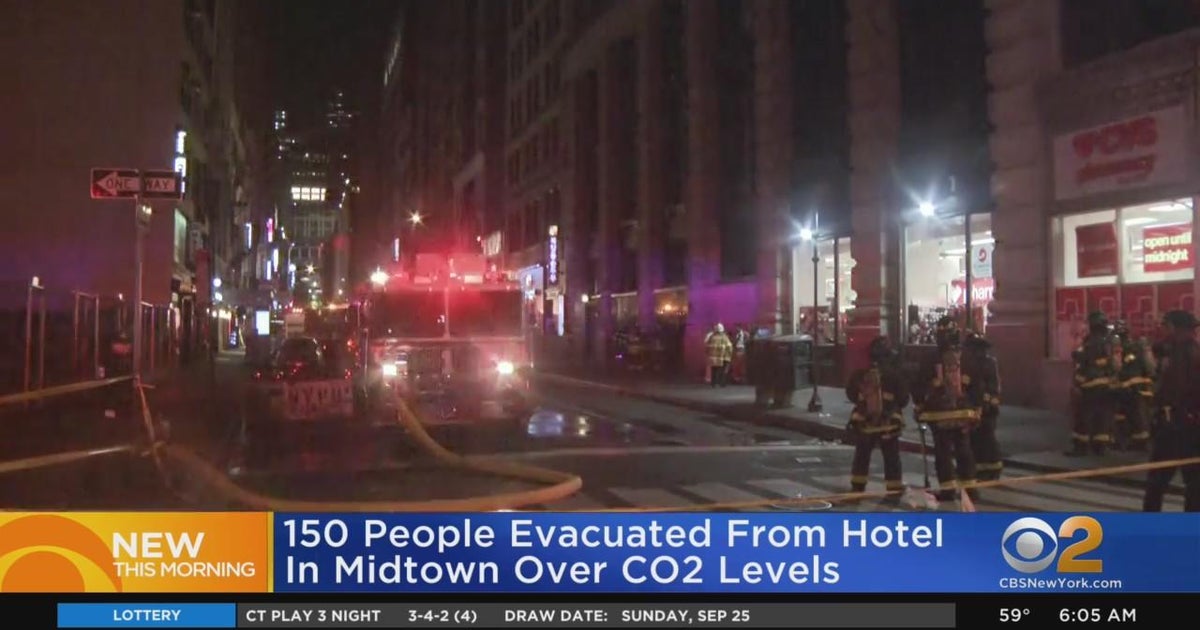Midtown hotel evacuated over CO2 levels - CBS New York