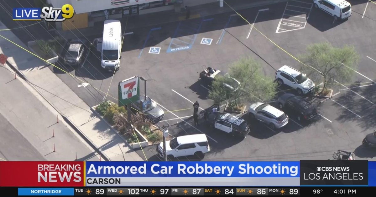 Authorities investigating armored car robbery, shooting in Carson - CBS ...