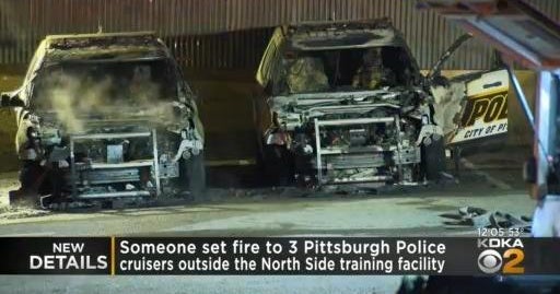 3 Pittsburgh police cruisers set on fire - CBS Pittsburgh