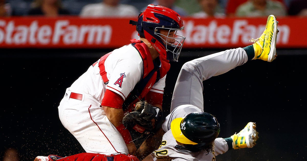 Jo Adell's 8th-inning RBI sends Angels past Athletics, 4-3 - CBS Los ...