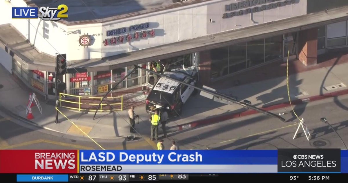 LA County deputy crashes into building while searching for suspect ...