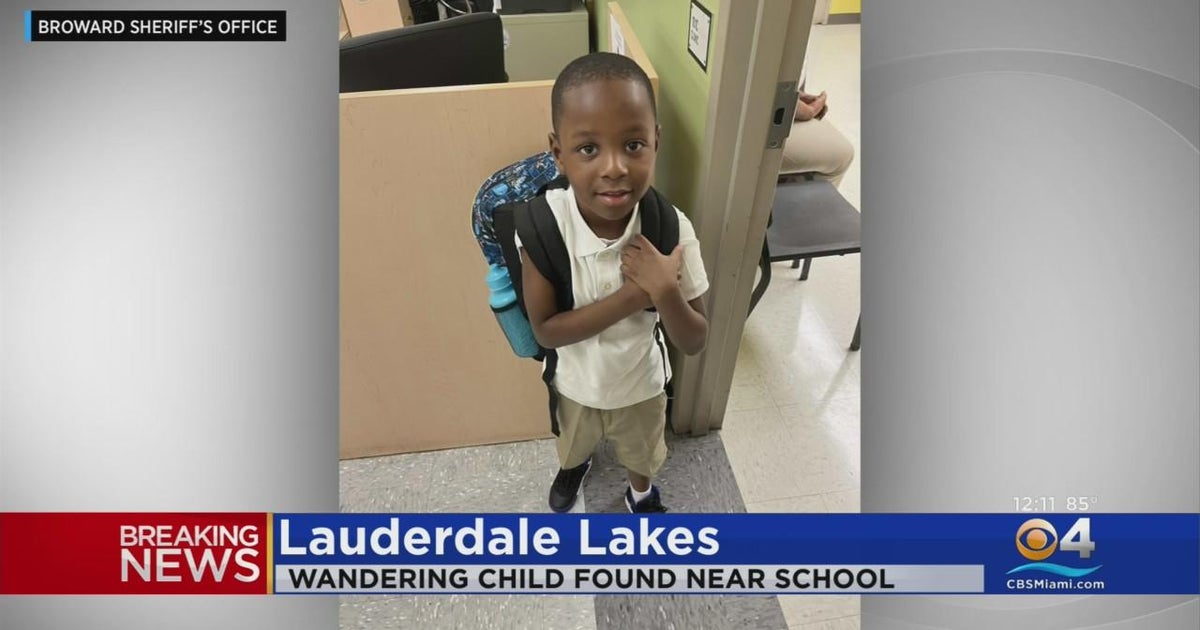 Boy found wandering outside Lauderdale Lakes elementary school - CBS Miami