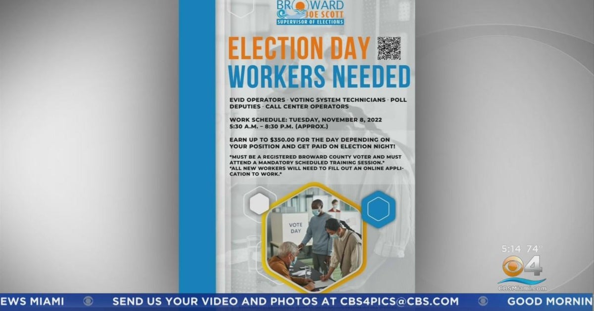 Broward hiring election day workers - CBS Miami