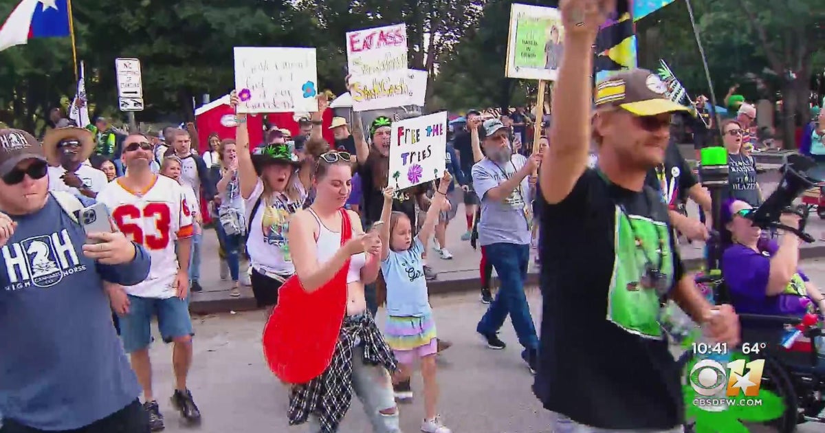 Activists march in Fort Worth in support of legalizing marijuana - CBS ...
