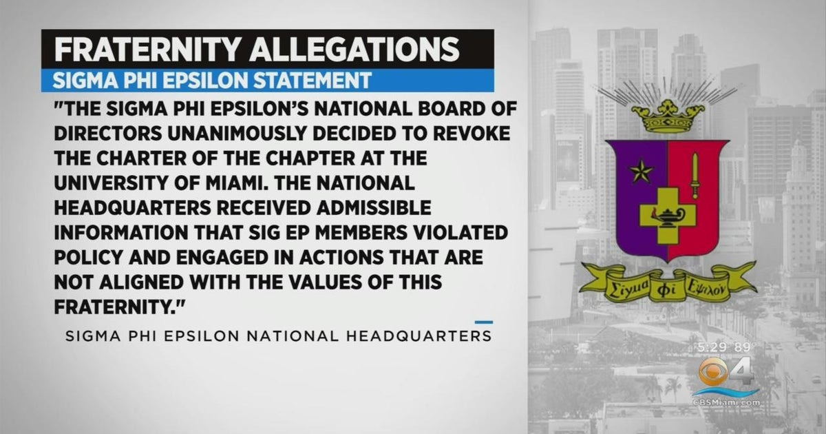 University of Miami fraternity chapter closed after allegations into ...