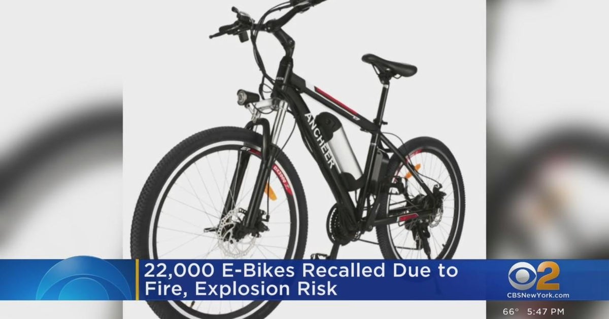 22,000 e-bikes recalled due to fire & explosion risks - CBS New York