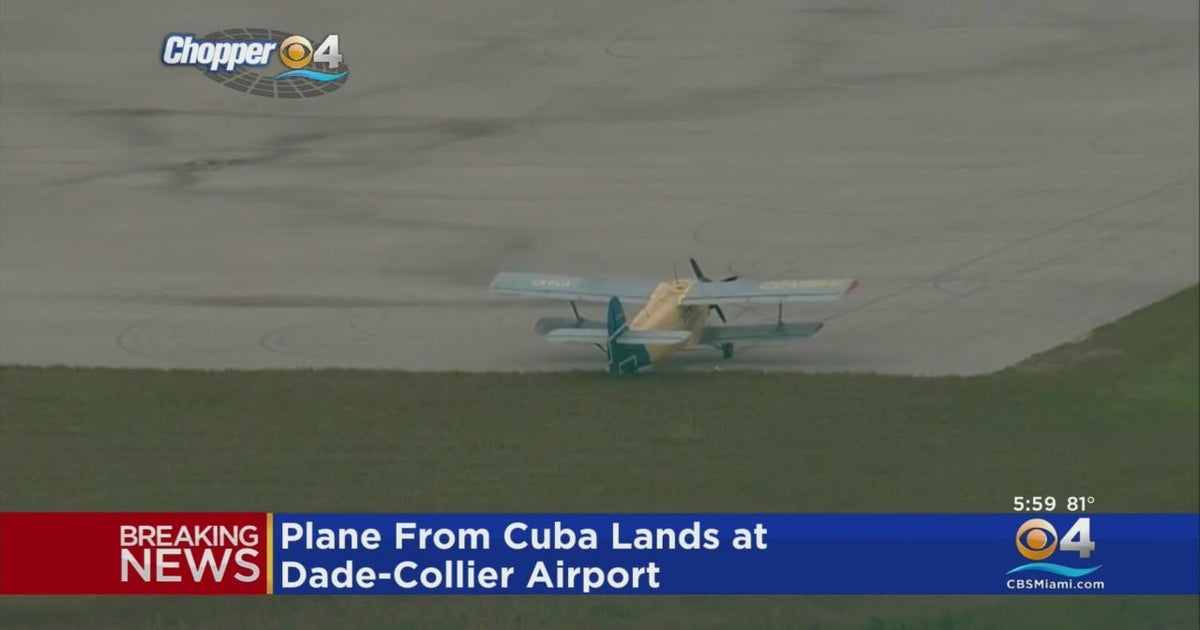 Plane from Cuba lands at Dade-Collier Airport - CBS Miami