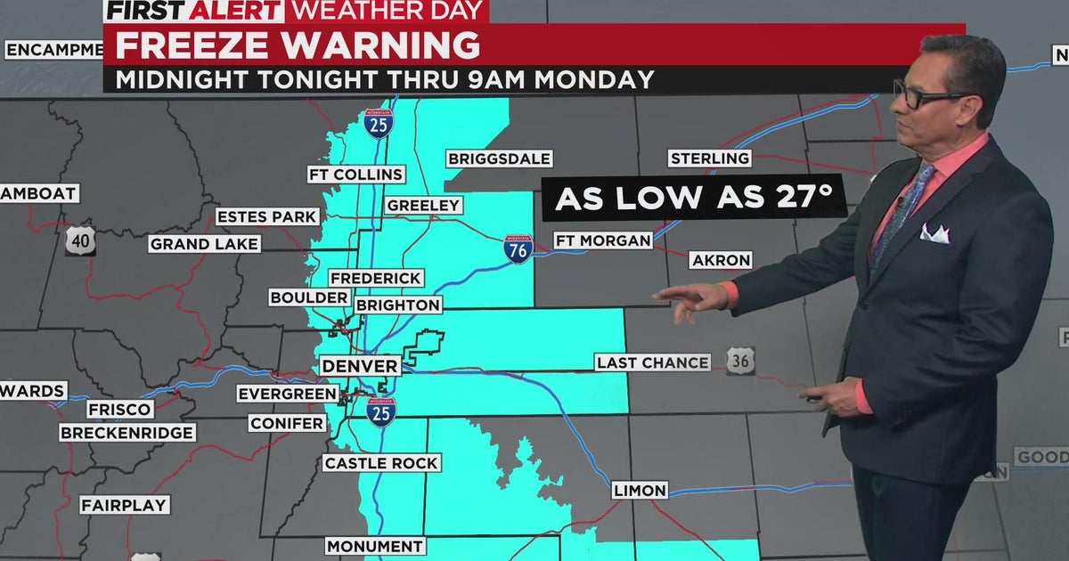 Winds weaken with cold mix and freeze warning - CBS Colorado